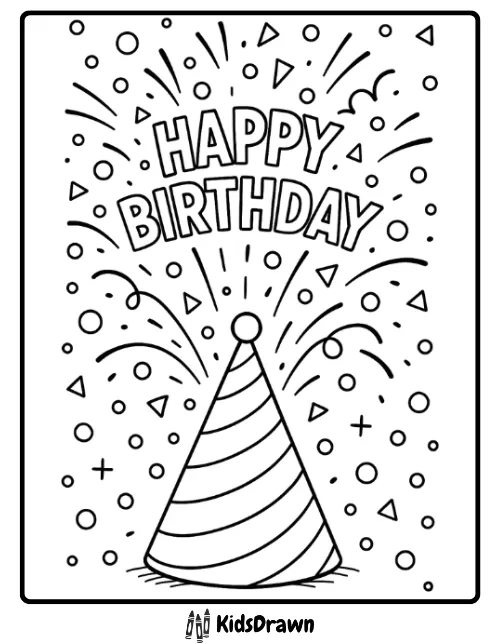 64 Happy Birthday Coloring Pages (Free PDF Printables)